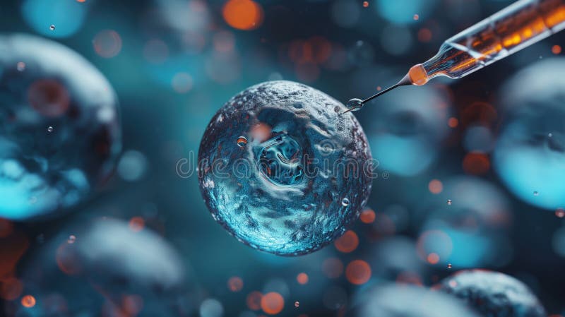 Injection into cell macro stock illustration. Illustration of ...