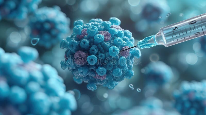 Injection into cell macro stock illustration. Illustration of ...