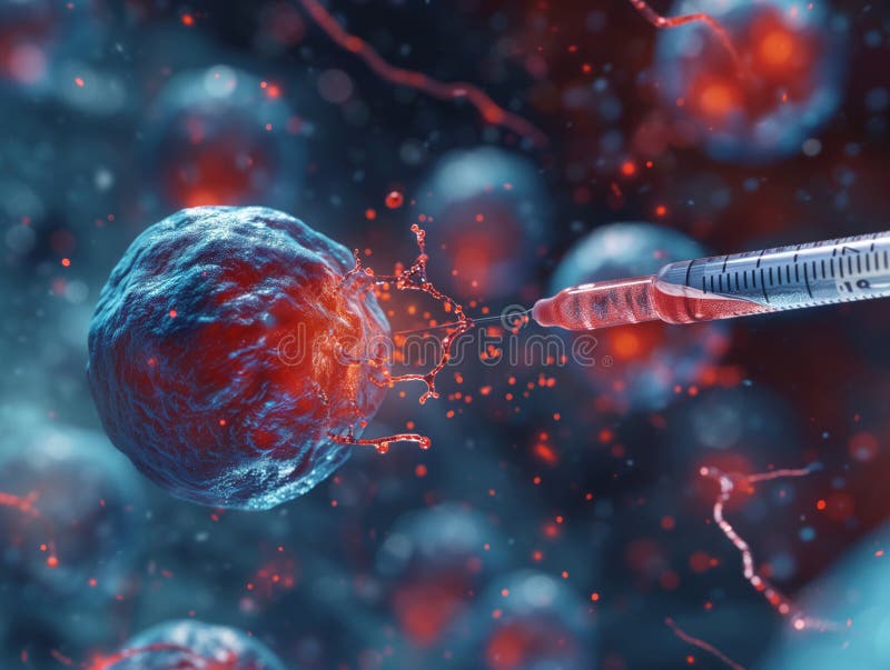 Injection into cell macro stock illustration. Illustration of ...