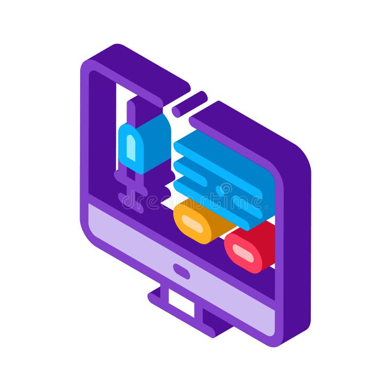 Injection Computer Application Isometric Icon Vector Illustration Stock ...