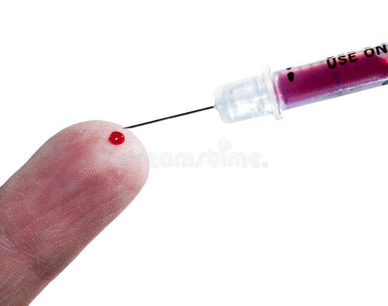 Injection into Finger of Senior Male Stock Image - Image of drug ...