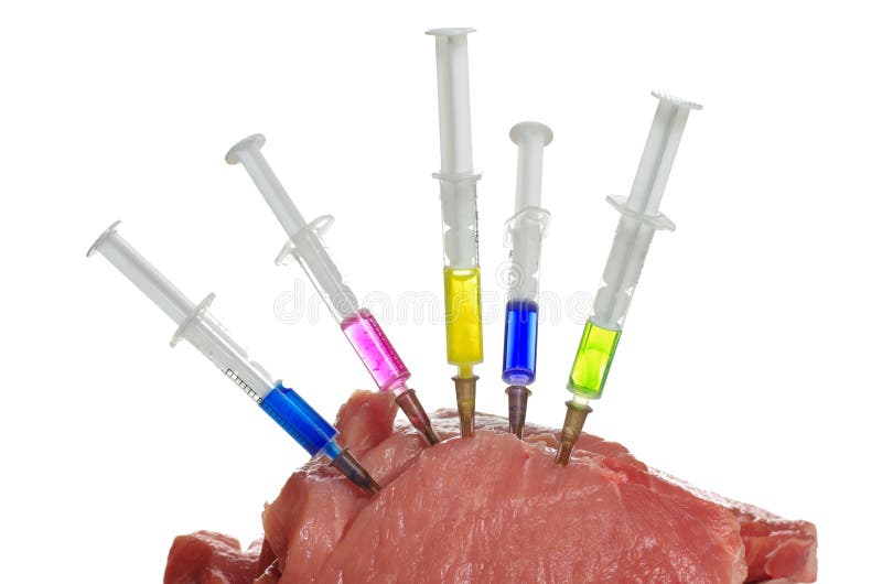 Injection into fresh meat stock photo. Image of isolated - 35672726