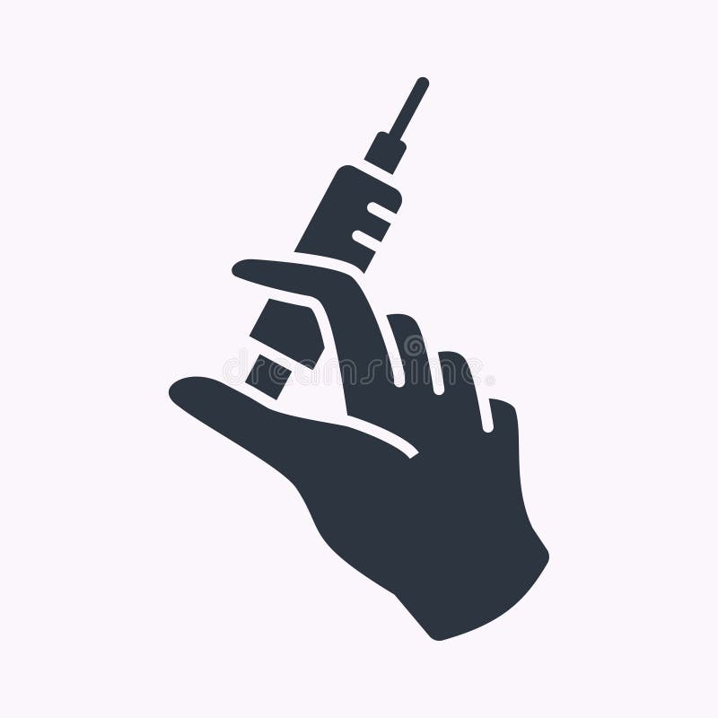 Injection Glyph Icon on White Background. Vector Illustration. Stock ...
