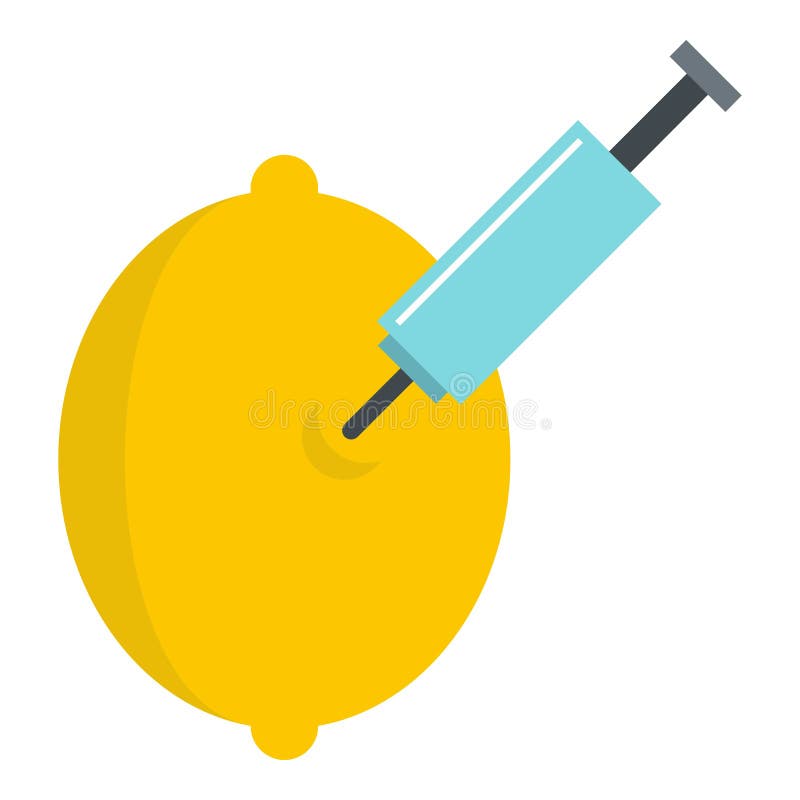 Injection of Lemon Icon Isolated Stock Vector - Illustration of food ...