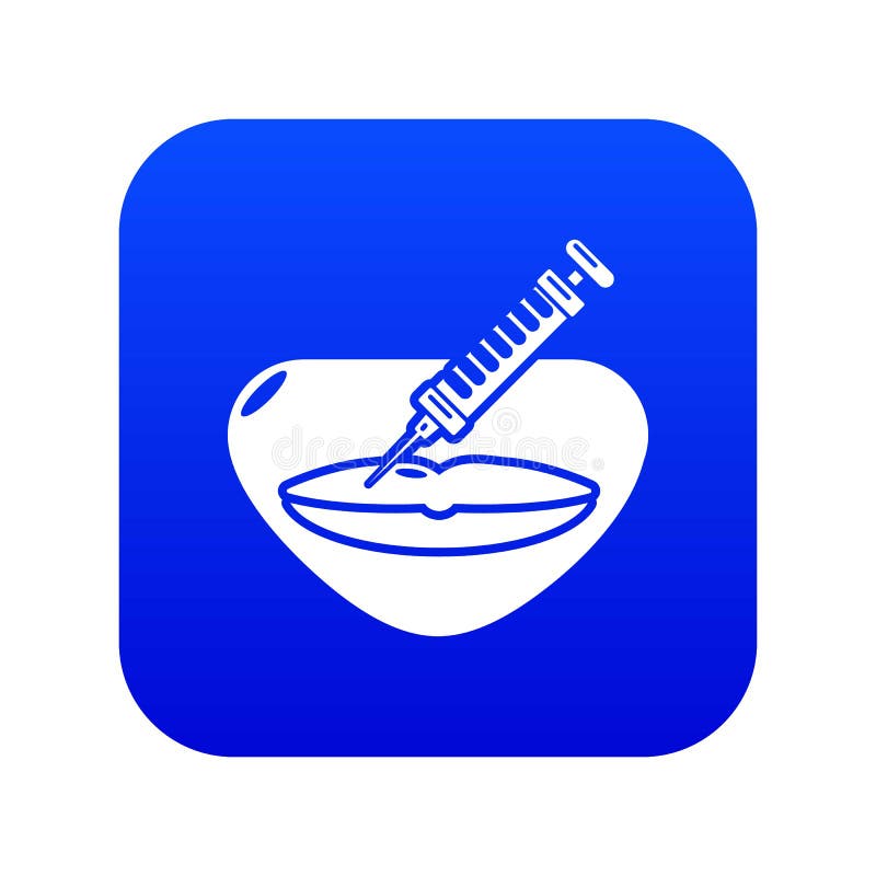 Injection Lips Icon Blue Vector Stock Vector - Illustration of health ...