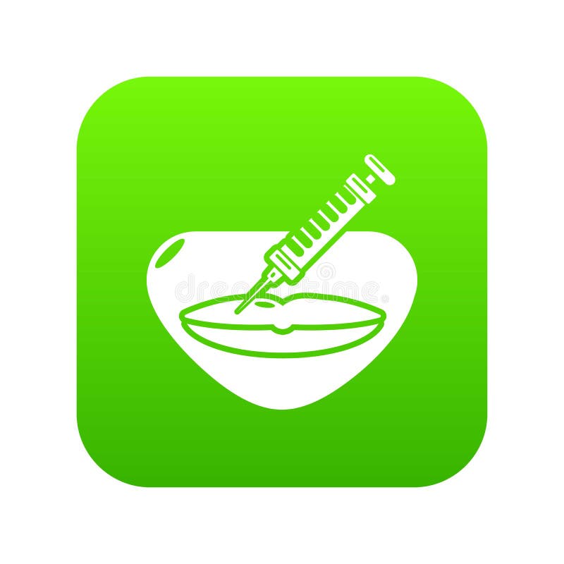 Injection lips icon green stock illustration. Illustration of lifting ...