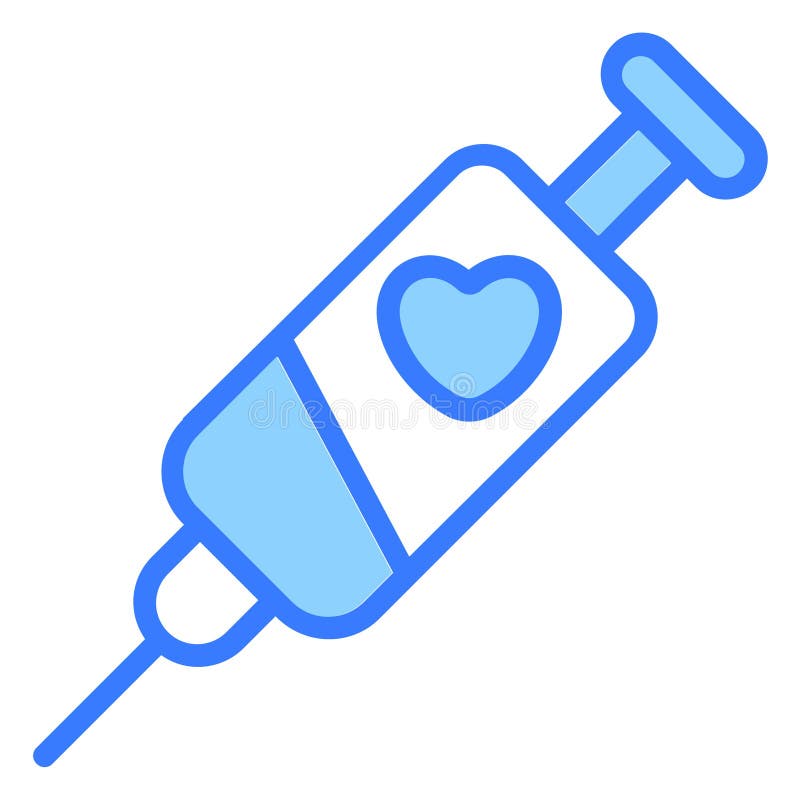 Injection, Love Inject Icon, Simple Design Blue Line Stock Vector ...