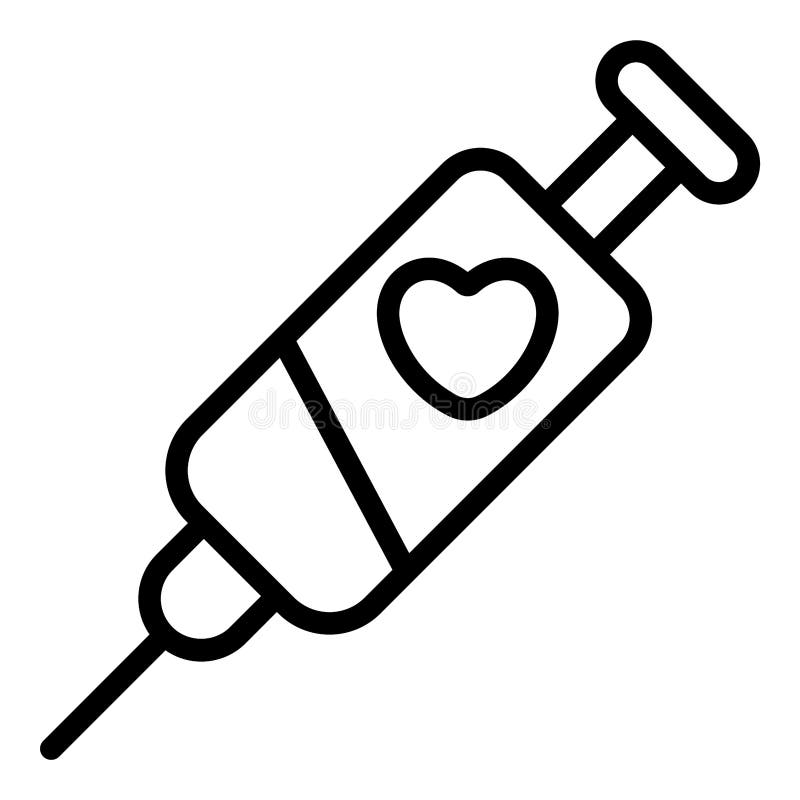 Injection, , Love Inject Simple Line Stock Vector - Illustration of ...