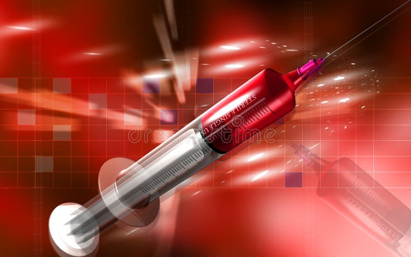 Injection Needle Red Blood Cells Stock Illustration - Illustration of ...