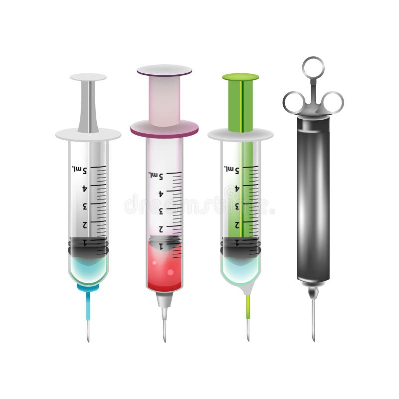 Injection Needle Object Isolate Set Vector Stock Illustration ...