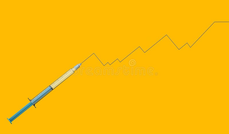 The Injection Needle of a Syringe Forms an Ascending Line Diagram Stock ...