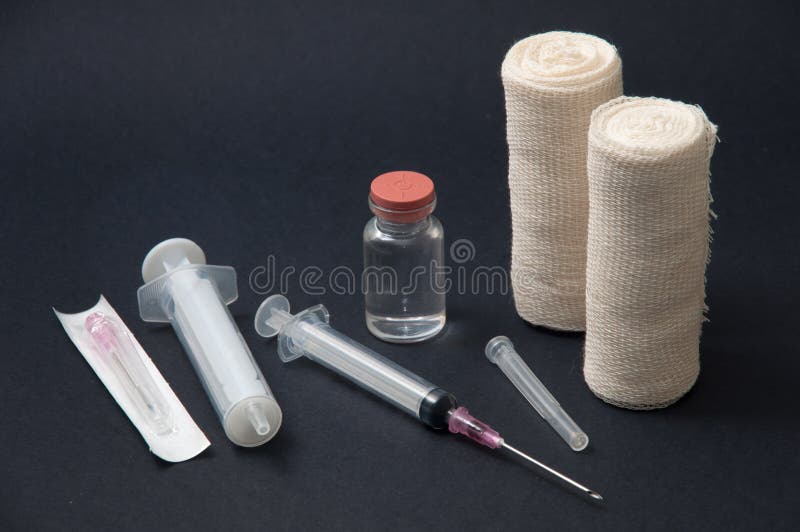 Injection Needle Vaccine Bandage Black Back Stock Photos - Free ...
