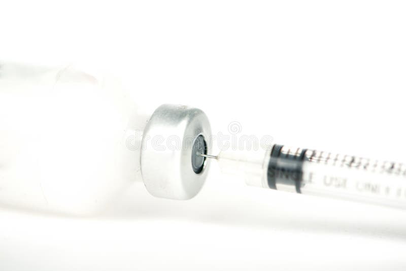 Injection Preparation with Ampoule and Syringe on White Stock Image ...