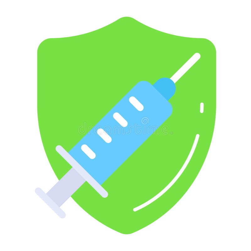 Injection with Shield Vector Design of Vaccination Stock Vector ...