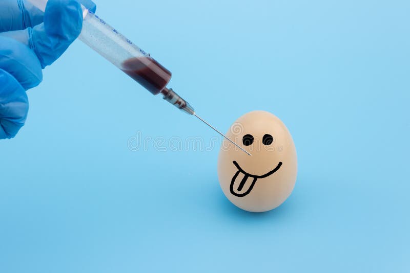 Injection with a Syringe into the Egg Stock Image - Image of clone ...