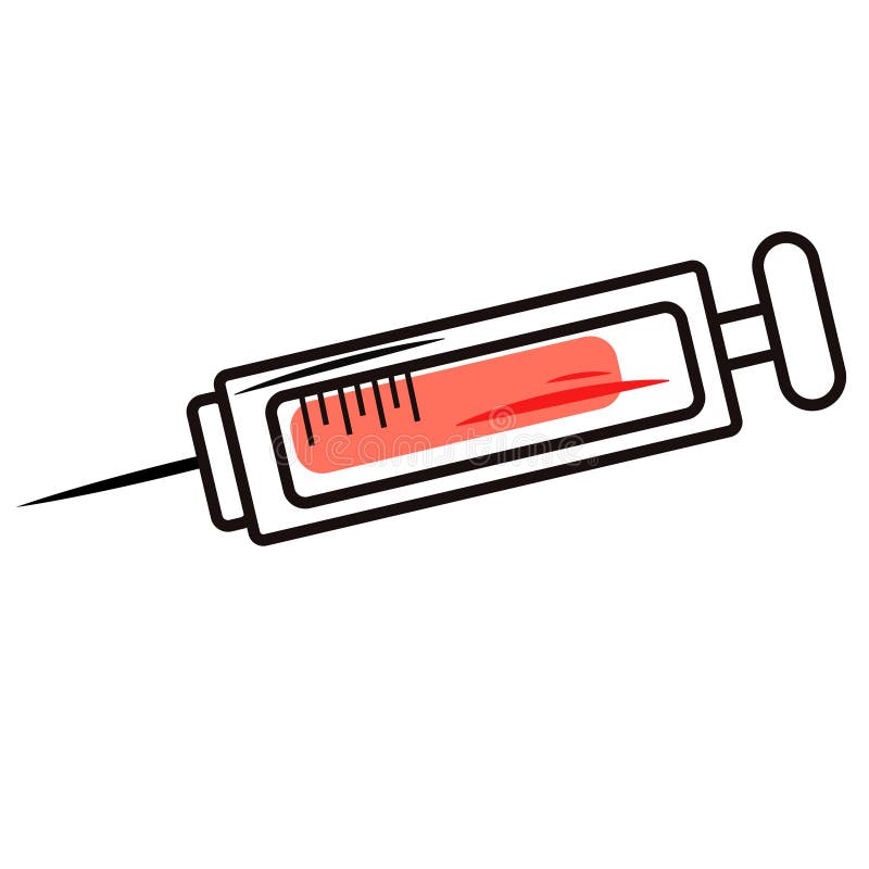 Injection Syringe Icon Red Transparent Stock Illustration ...