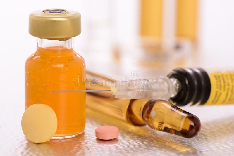 Injection with Syringe in Medical Laboratory Stock Image - Image of ...