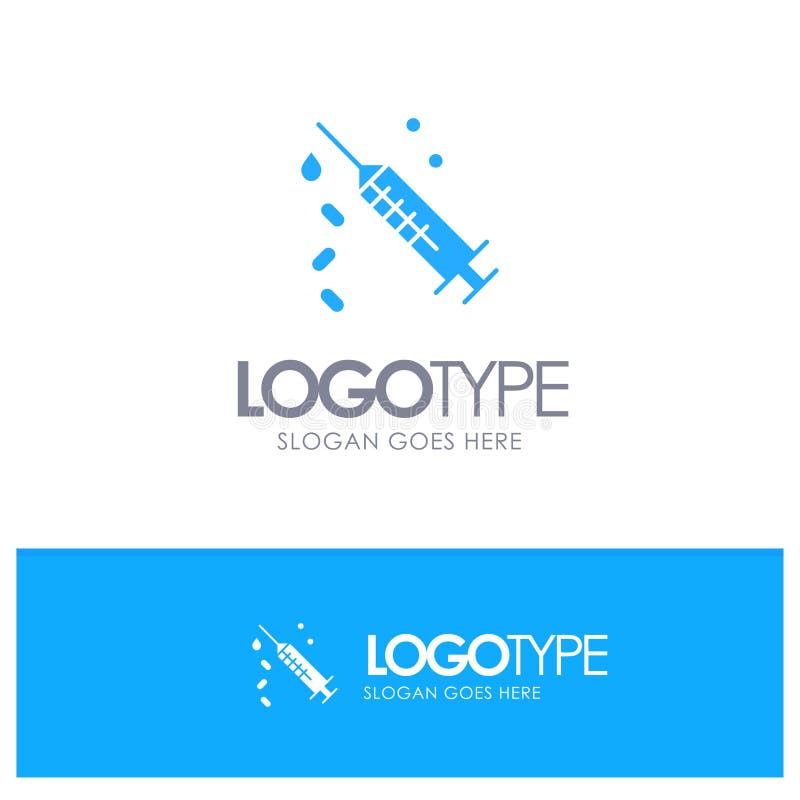 Injection, Syringe, Vaccine, Treatment Blue Logo Vector Stock Vector ...