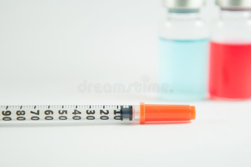 Injection Syringe and Vials Stock Photo - Image of color, inject: 48368182