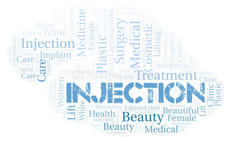 Injection Typography Word Cloud Create with the Text only. Stock ...