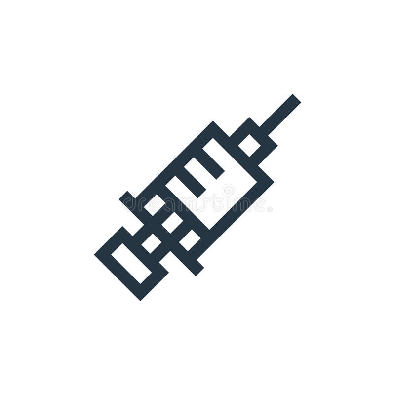 Injection Vector Icon Isolated on White Background. Outline, Thin Line ...