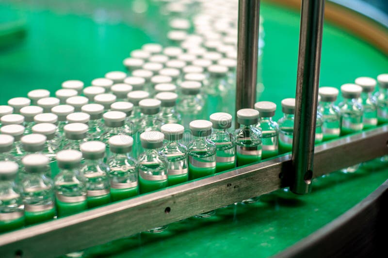Injection Vials on the Production Line Stock Photo - Image of covid ...