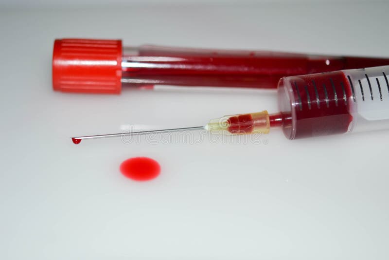 Injections with Blood and Test Tubes Stock Image - Image of clinical ...