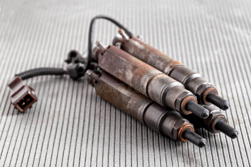 Injectors with Diesel Engine Fuel Supply System. Fuel Spray. Automotive ...