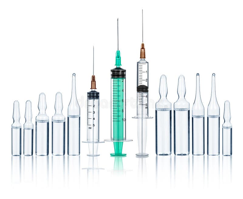 Medicinska Ampuller Och Injektionsspruta Arkivfoto - Bild av ...