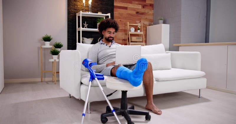 Injured Man with Broken Leg Stock Image - Image of african, pain: 267067605