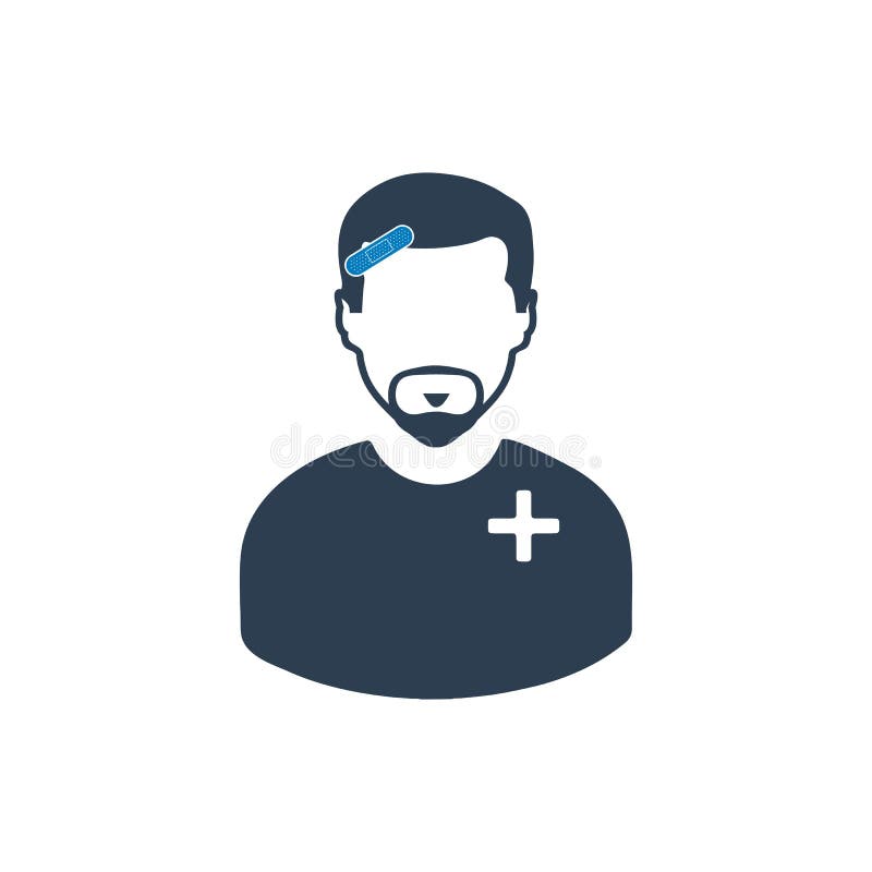Injured man icon. stock vector. Illustration of injured - 157851395