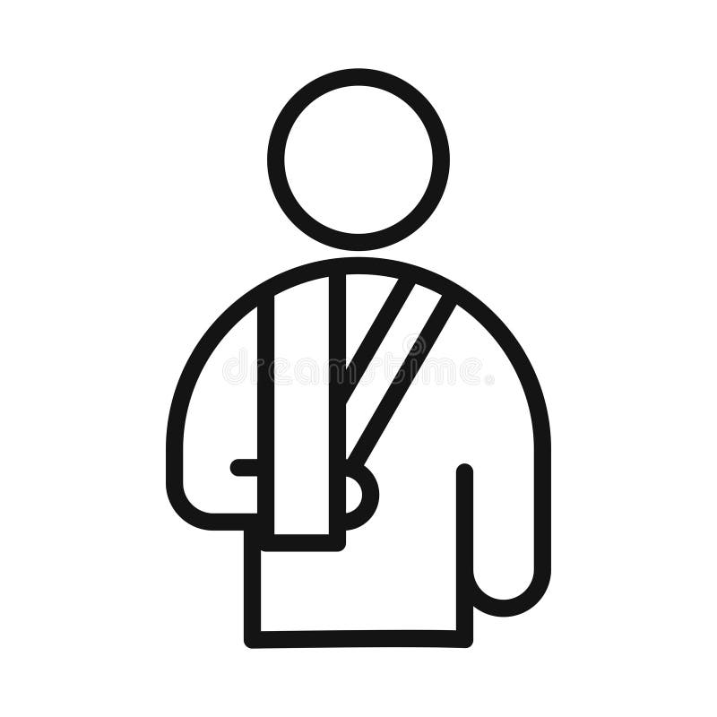 Injured Man Icon Symbol on White Background Stock Vector - Illustration ...