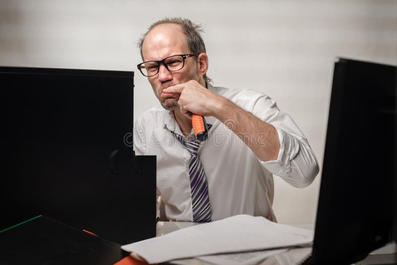 Injured office worker stock photo. Image of business - 209842664