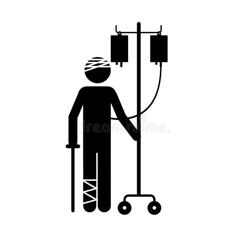 Injured person icon image stock vector. Illustration of sign - 79559141