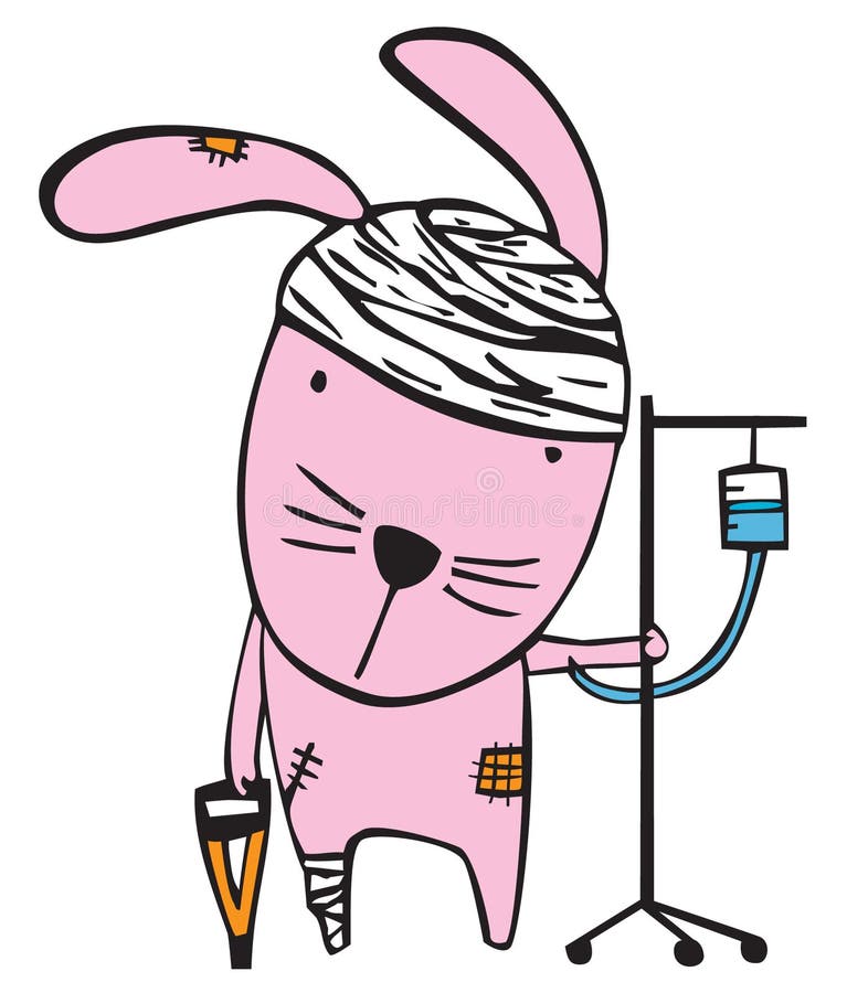 Injured rabbit stock vector. Illustration of walking - 12557044