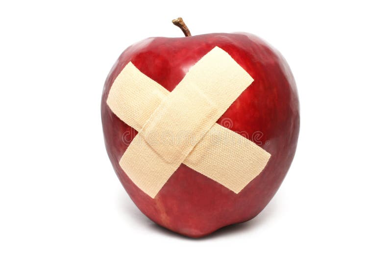 Injured Red Apple stock photo. Image of cross, fresh, apple - 5552834