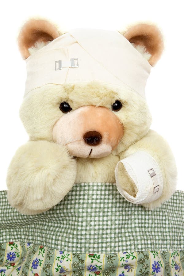 Teddy bear with bandaid stock photo. Image of hide, plush - 523350