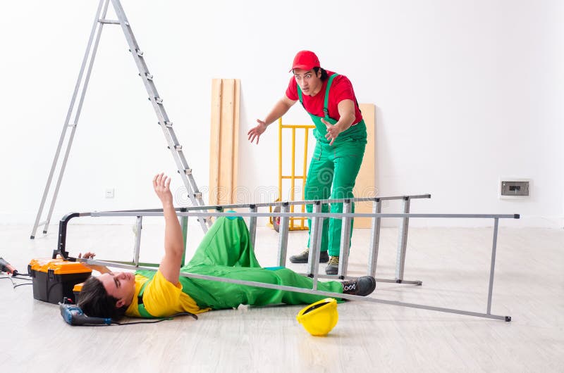 The Injured Worker and His Workmate Stock Photo - Image of disability ...