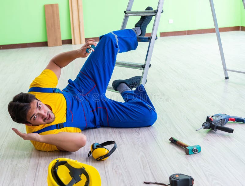 Injured Worker at the Work Site Stock Image - Image of pain, office ...