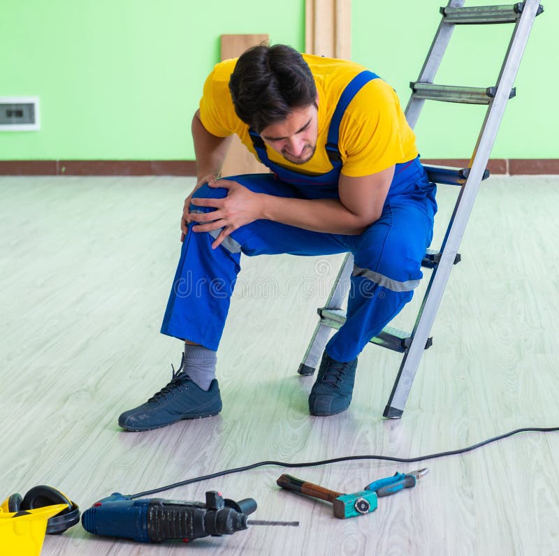 Injured Worker at the Work Site Stock Photo - Image of fatality ...
