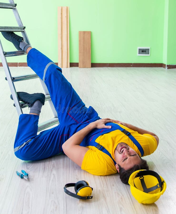 Injured Worker at the Work Site Stock Photo - Image of dangerous ...
