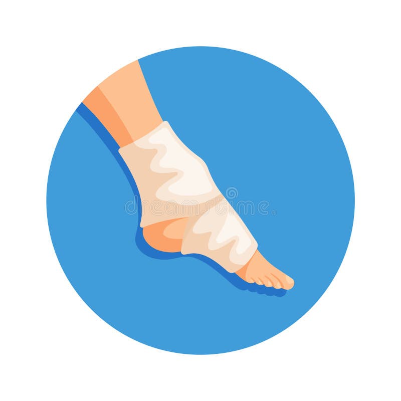 Injury Ankle in Elastic Bandage Vector Illustration Stock Illustration ...