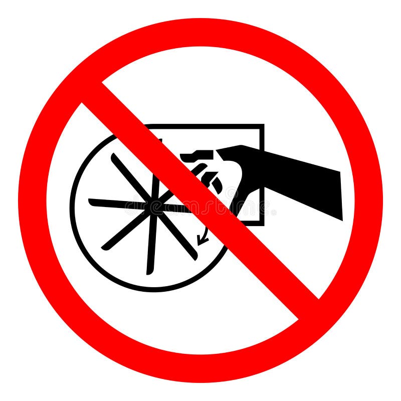 Injury Hazard Cutting of Fingers or Hand Rotating Blade Symbol Sign ... Injury Hazard Cutting of Fingers or Hand Rotating Blade Symbol Sign ...