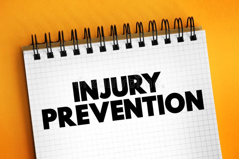 Injury Prevention Text Quote, Concept on Notepad Stock Illustration ...