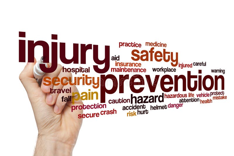 Injury Prevention Word Cloud Concept Stock Illustration - Illustration ...