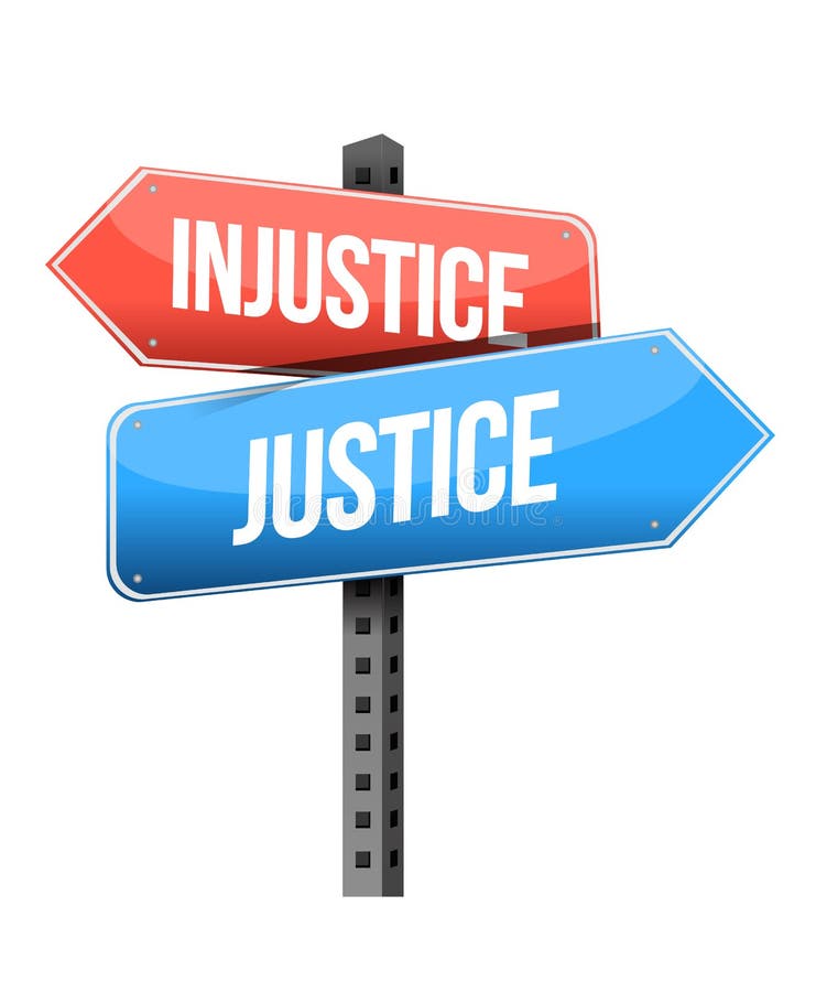 Injustice Contre Le Panneau Routier De Justice Illustration Stock ...