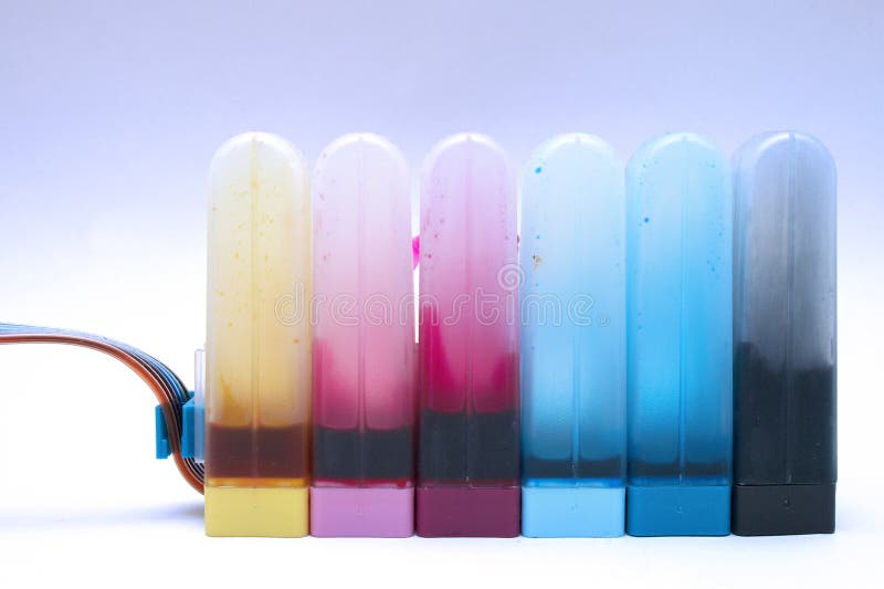 Colorful Empty Inkjet Printer Ink Cartridges Stock Photo - Image of ...