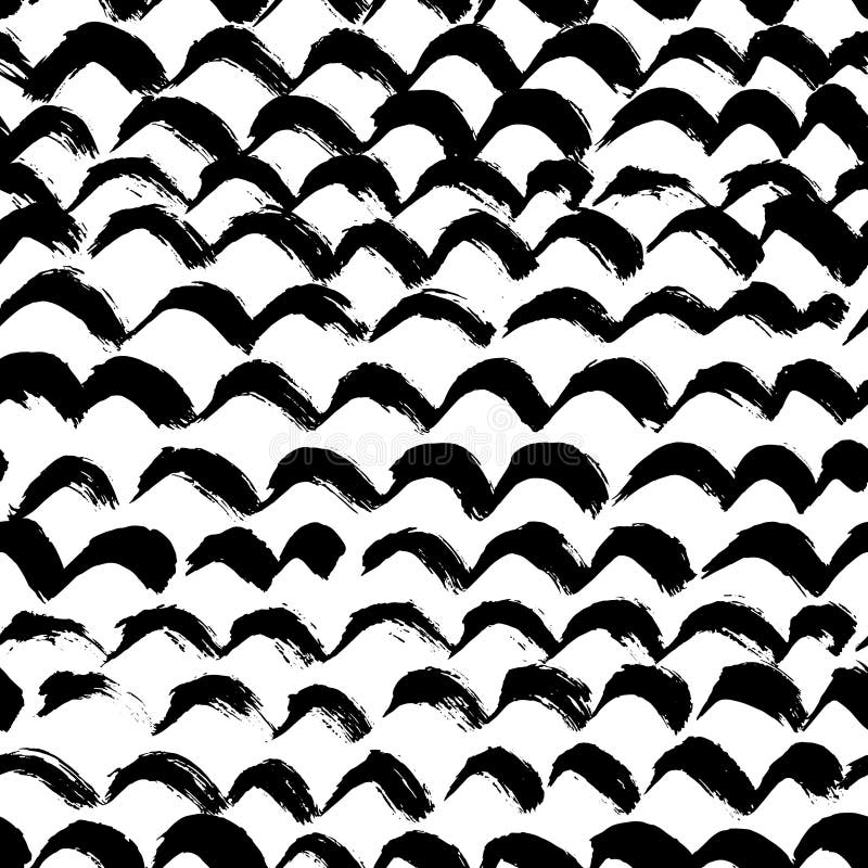 Ink Abstract Seamless Wave Pattern. Background with Artistic Strokes in ...