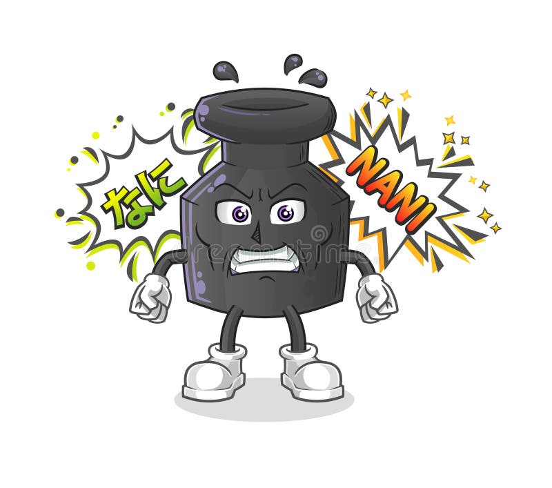 Ink Anime Angry Vector. Cartoon Character Stock Vector - Illustration ...