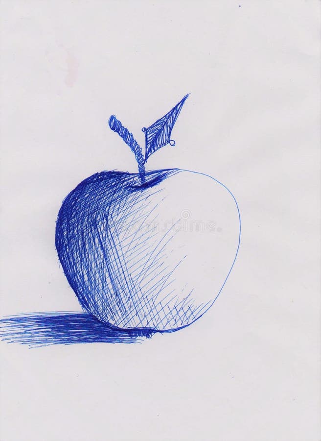 Ink apple stock illustration. Illustration of nature - 110092824
